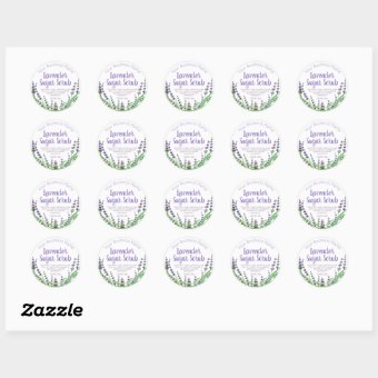 Sticker Label For Homemade Lavender Sugar Scrub | Zazzle