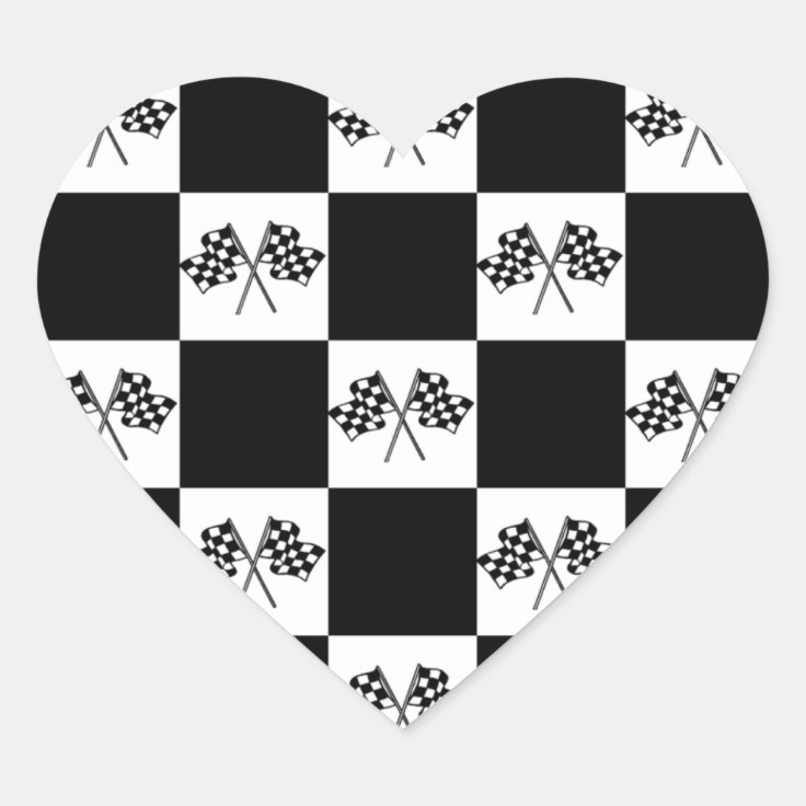 Sticker Love Auto car Racing Checkered Flags Flag | Zazzle
