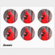 Sticker, male Cardinal red bird, "Chipper's smile" Classic Round ...