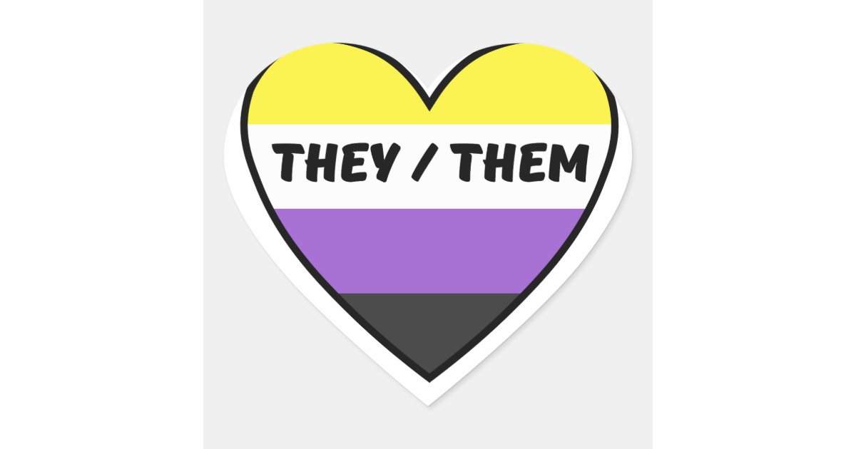 Sticker Non-Binary Flag With They/Them Pronouns | Zazzle