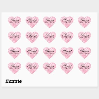 Sticker - Pink Glit Fab Sweet Sixteen II | Zazzle