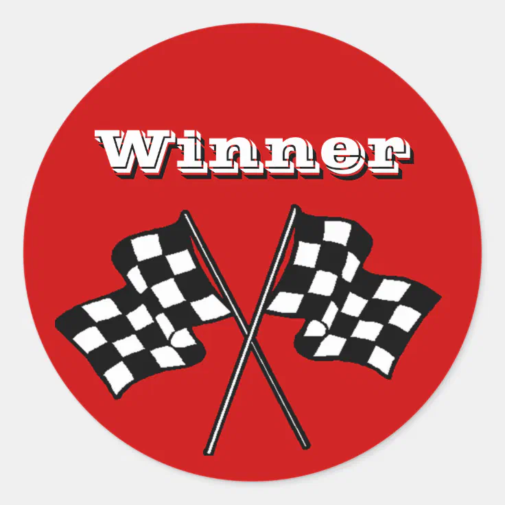 Sticker Race Fans Winner Checkered Flags auto cars | Zazzle