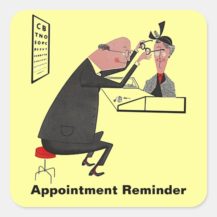 Sticker Retro Appointment Reminder Eye Check Chart | Zazzle.com