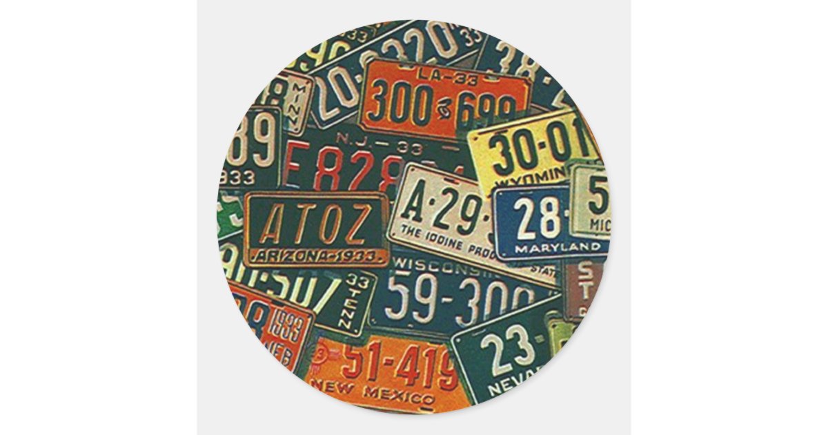 Sticker Road Trips Travel License Plates Plate | Zazzle