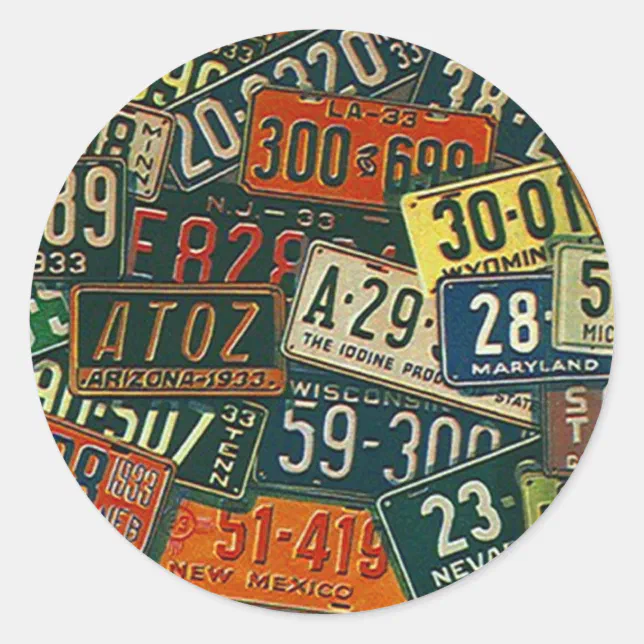 Sticker Road Trips Travel License Plates Plate | Zazzle