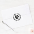 sticker round Tri-Triangle Rune Shield | Zazzle