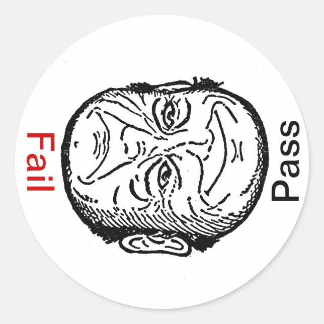 Sticker Sat Unsat Pass Fail Optical Illusion Man | Zazzle