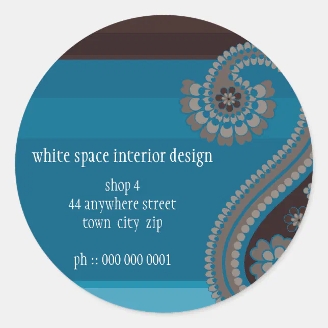 STICKER SEAL :: Paisley 1 | Zazzle