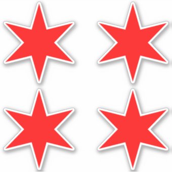 Sticker Sheet | Chicago Flag Red 6-Pointed Star | Zazzle