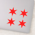 Sticker Sheet | Chicago Flag Red 6-Pointed Star | Zazzle