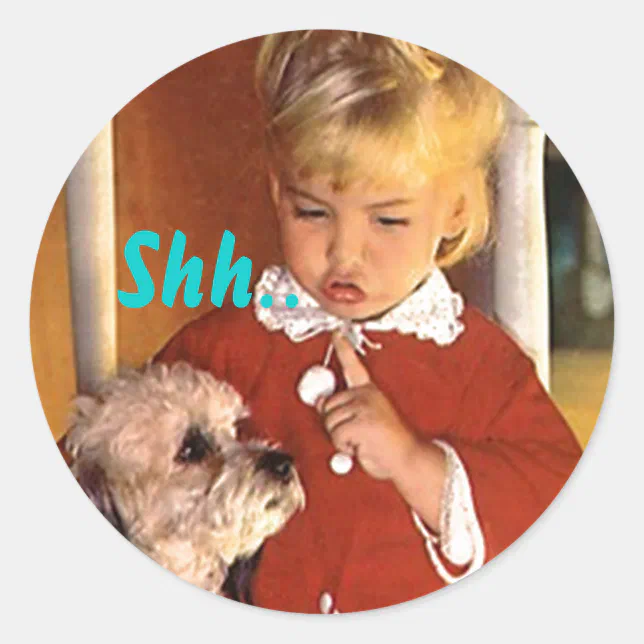 Sticker Shh... Retro Secret Surprise Party Seals | Zazzle