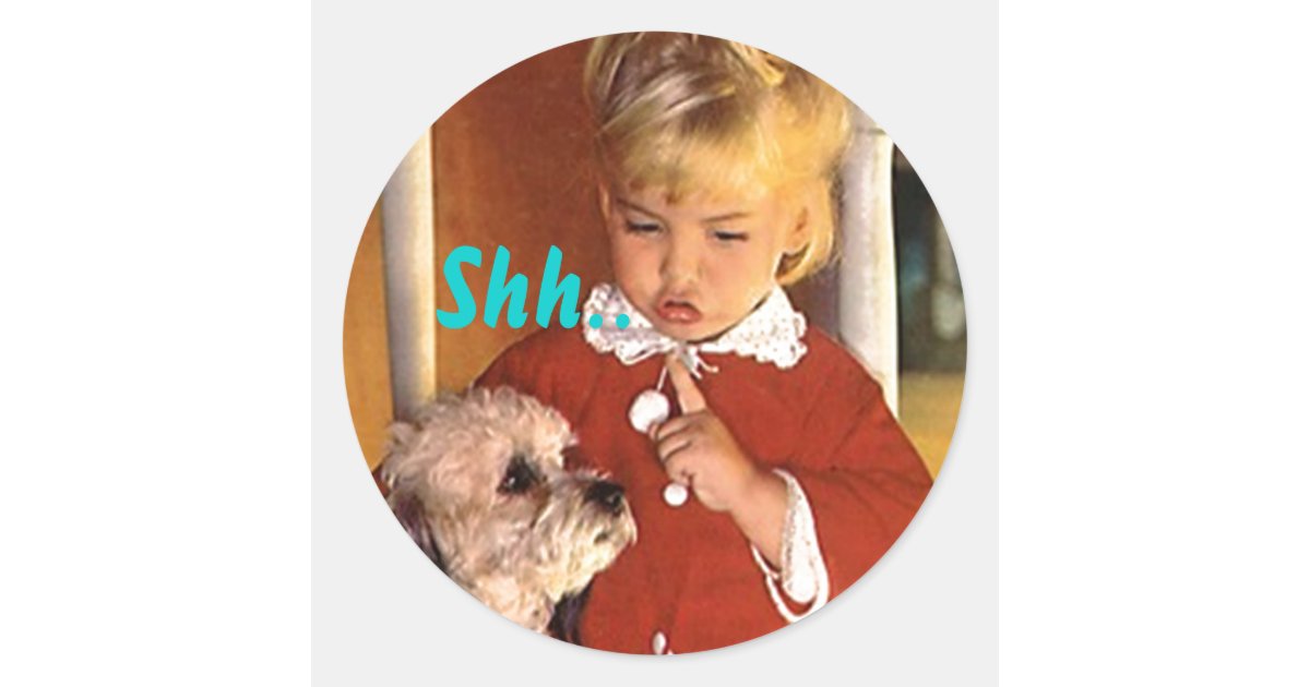 Sticker Shh... Retro Secret Surprise Party Seals | Zazzle