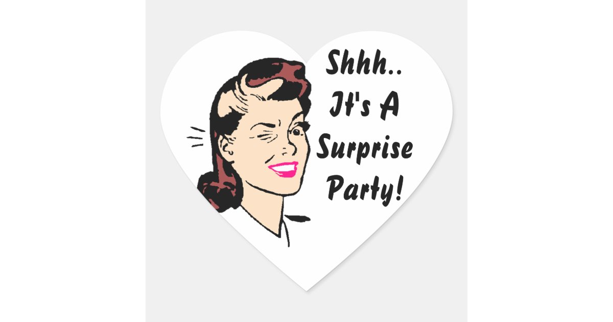 Sticker Shhh.. It's A Surprise Party! Wink Seals | Zazzle
