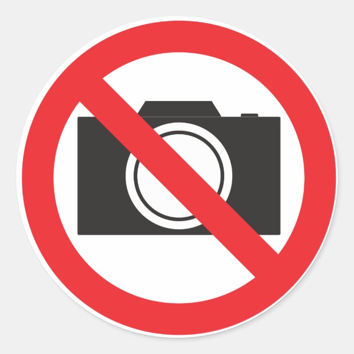 Sticker-Sign No camera Allowed Classic Round Sticker | Zazzle