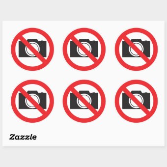 Sticker-Sign No camera Allowed Classic Round Sticker | Zazzle