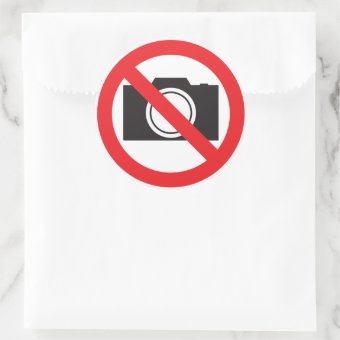 Sticker-Sign No camera Allowed Classic Round Sticker | Zazzle