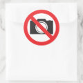 Sticker-Sign No camera Allowed Classic Round Sticker | Zazzle