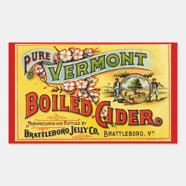 Sticker Vintage Pure Vermont Boiled Cider Old Labl | Zazzle