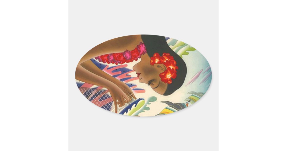 Sticker Vintage Tropical Hawaiian Islands Travel | Zazzle