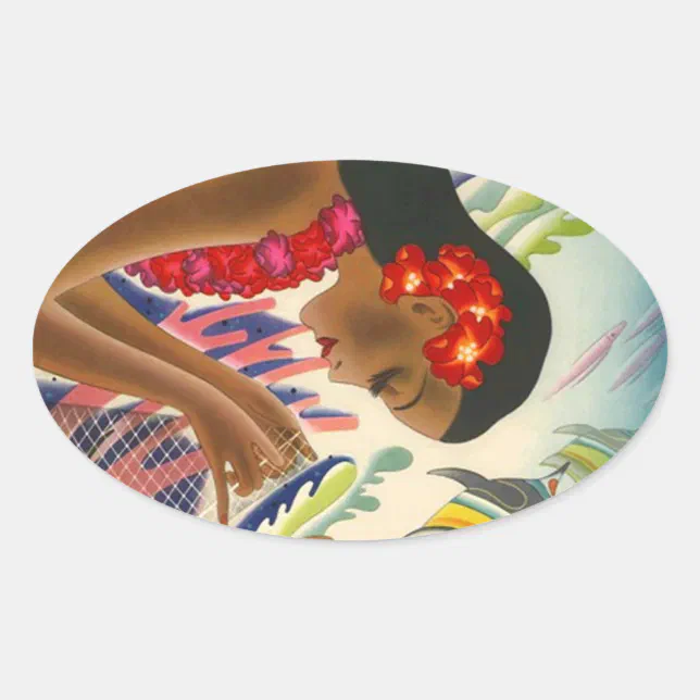 Sticker Vintage Tropical Hawaiian Islands Travel | Zazzle