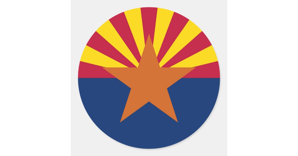 Sticker with Flag of Arizona | Zazzle