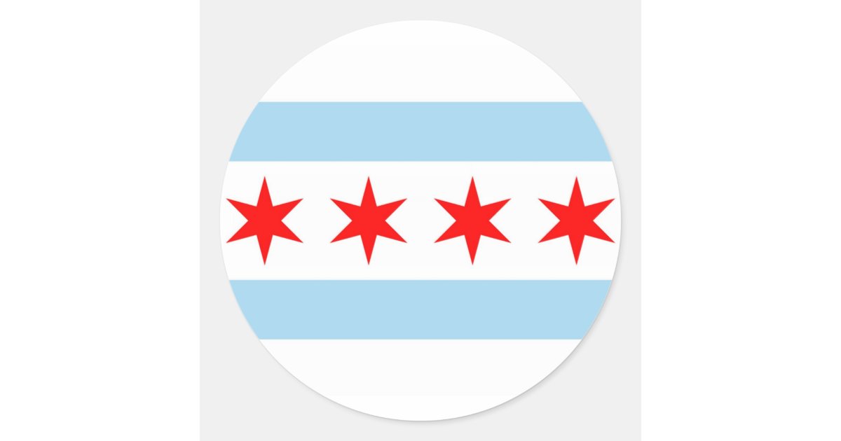 Sticker with Flag of Chicago, Illinois | Zazzle