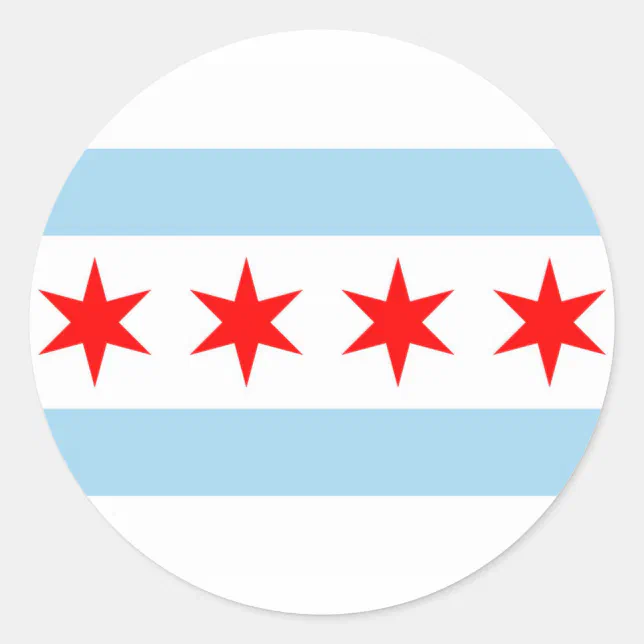 Sticker with Flag of Chicago, Illinois | Zazzle