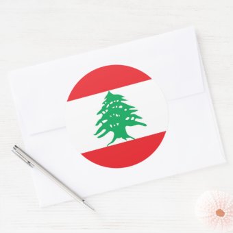 Sticker with Flag of Lebanon | Zazzle