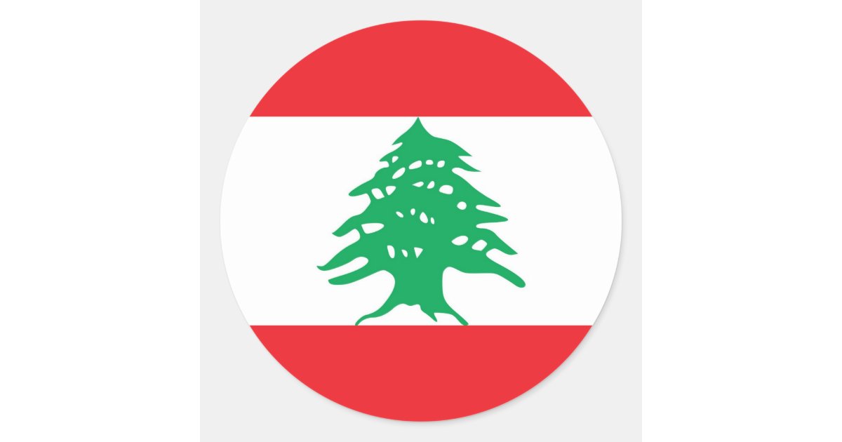 Sticker with Flag of Lebanon | Zazzle
