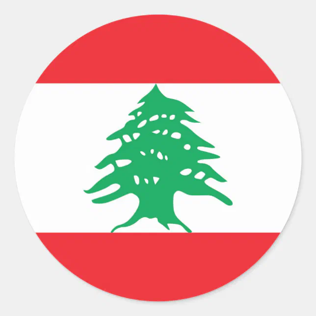Sticker with Flag of Lebanon | Zazzle