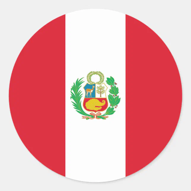 Sticker with Flag of Peru | Zazzle
