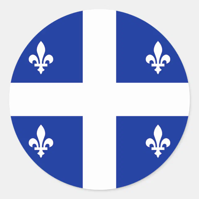 Sticker with Flag of Quebec, Canada | Zazzle