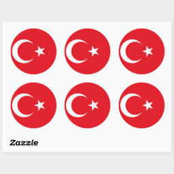 Sticker with Flag of Turkey | Zazzle