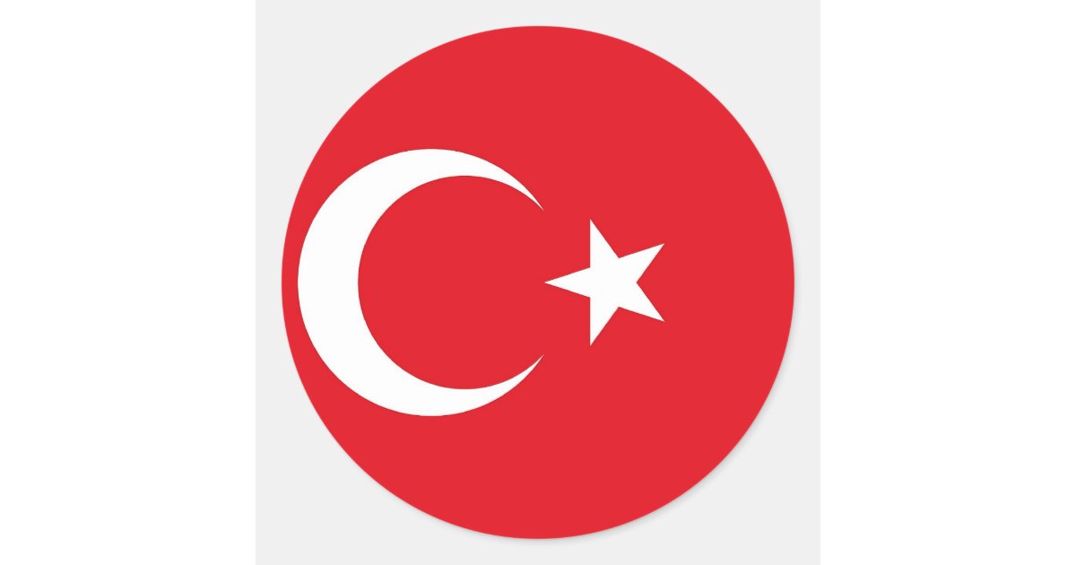 Sticker with Flag of Turkey | Zazzle