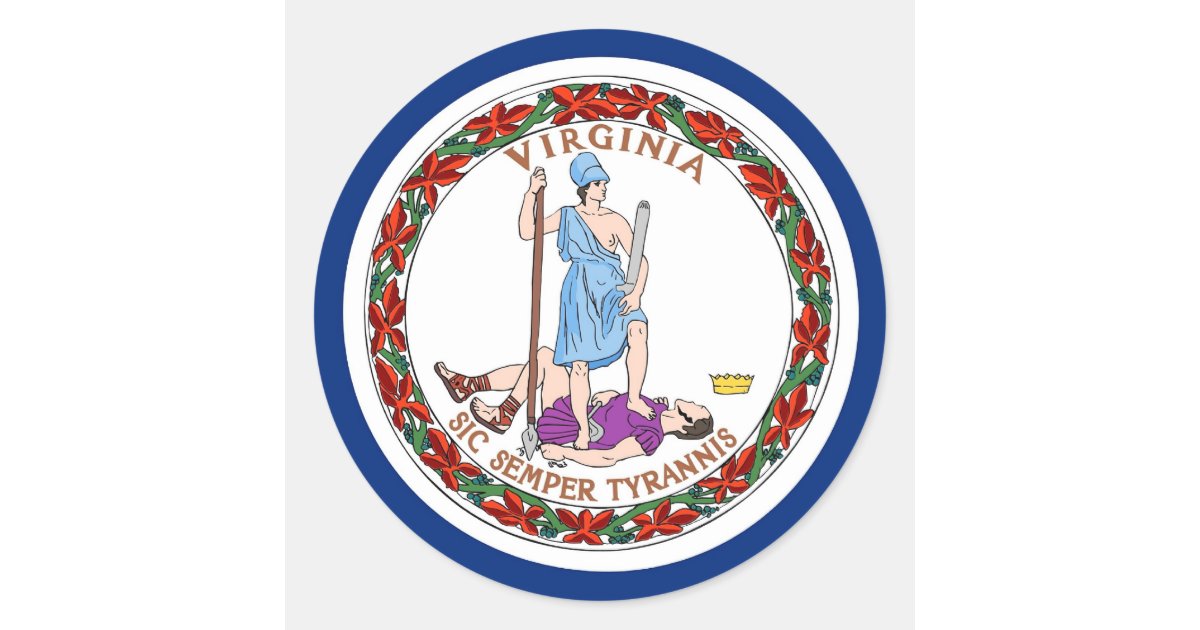 Sticker with Flag of Virginia | Zazzle
