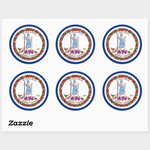 Sticker with Flag of Virginia | Zazzle