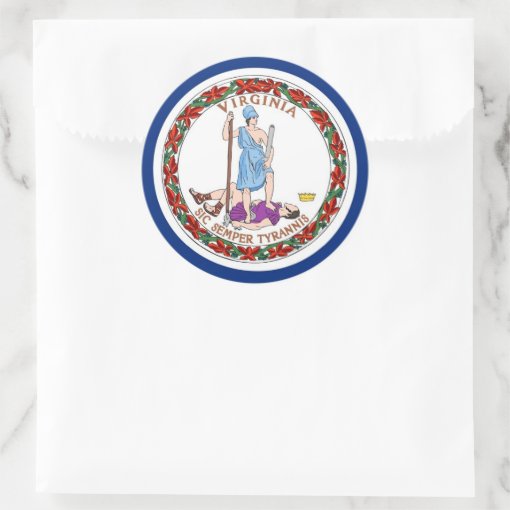 Sticker with Flag of Virginia | Zazzle