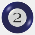 NUMBER TWO BILLIARDS BALL CLASSIC ROUND STICKER | Zazzle.com