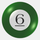 NUMBER SIX BILLIARDS BALL CLASSIC ROUND STICKER | Zazzle.com