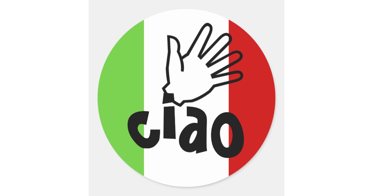 Stickers ciao w/ hand wave Letter Envelope Seals | Zazzle