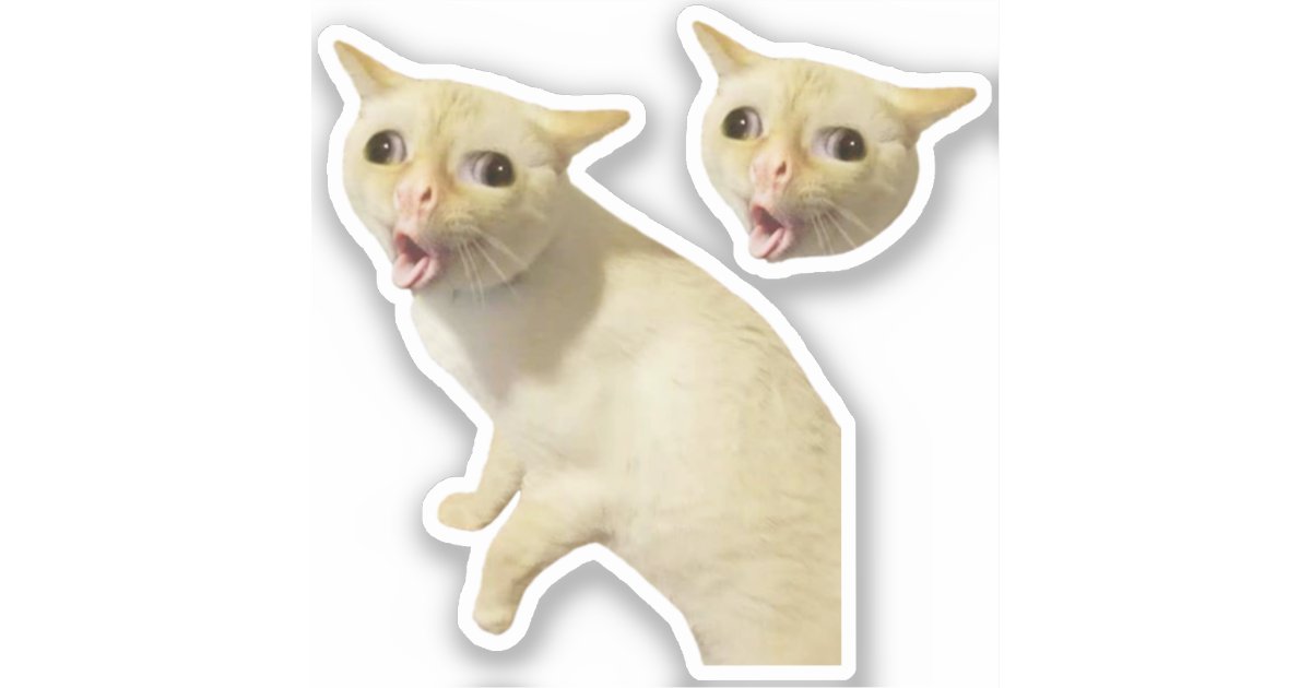 Stickers Coughing Cat Meme | Zazzle