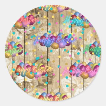 Stickers-Happy-Easter-Stickers Classic Round Sticker | Zazzle