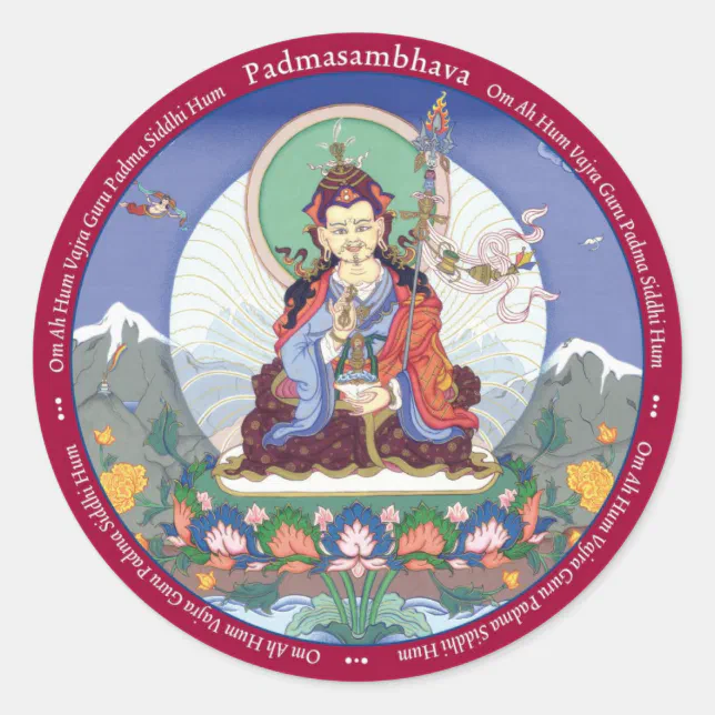 STICKERS Padmasambhava / Guru Rinpoche-with mantra | Zazzle