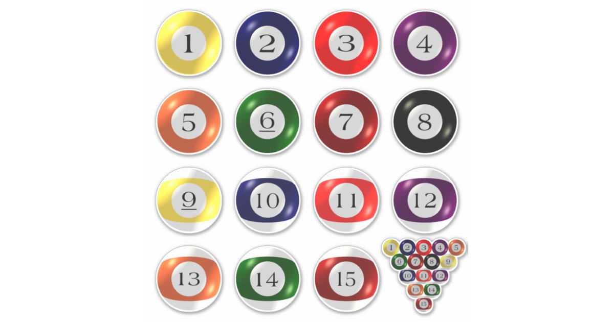 Stickers - Pool Balls | Zazzle