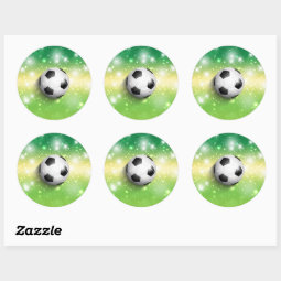 Stickers-Soccer Classic Round Sticker | Zazzle
