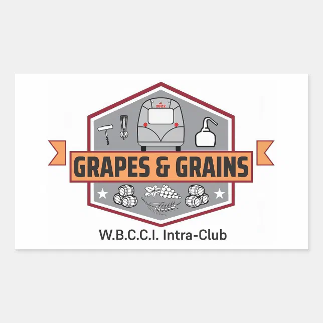 Stickers-WBCCI Grapes & Grains Logo Rectangular Sticker | Zazzle