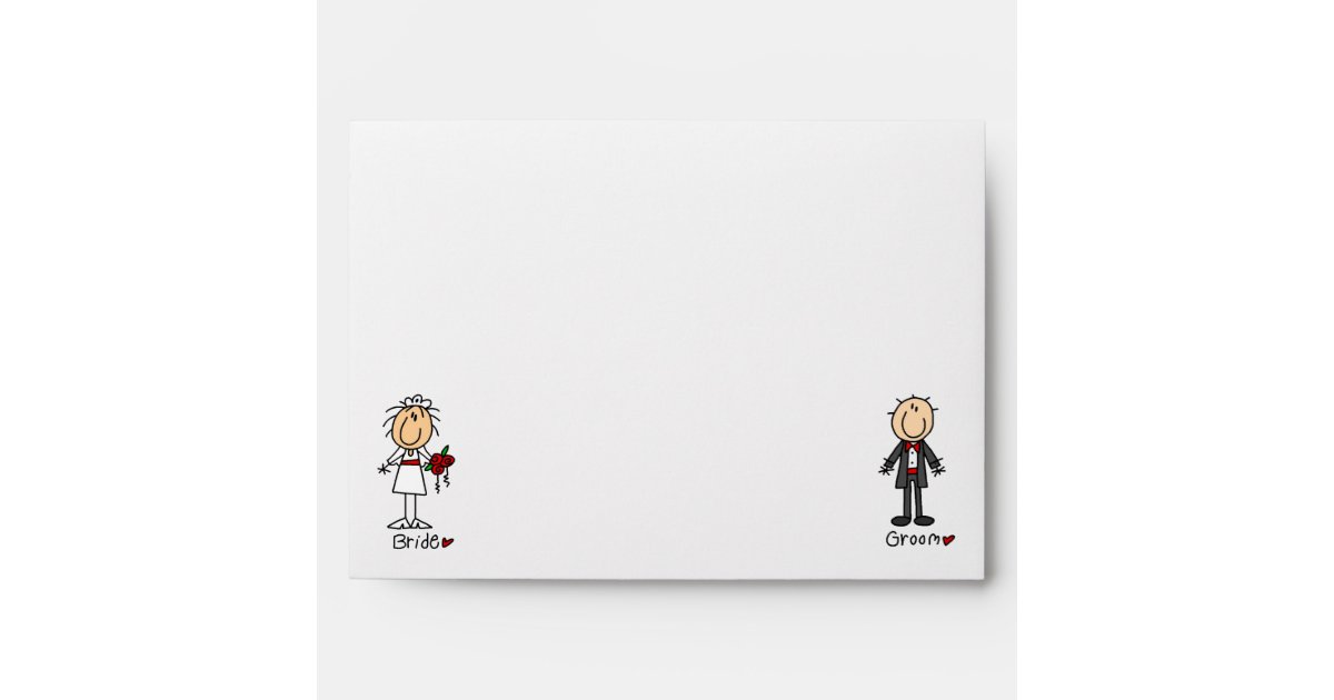 Stickfigure Wedding Envelope | Zazzle