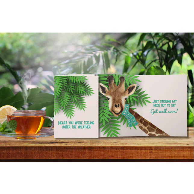 Sticking My Neck Out To Say Get Well Soon Card | Zazzle