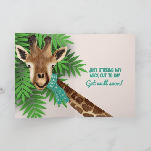 Sticking My Neck Out To Say Get Well Soon Card | Zazzle