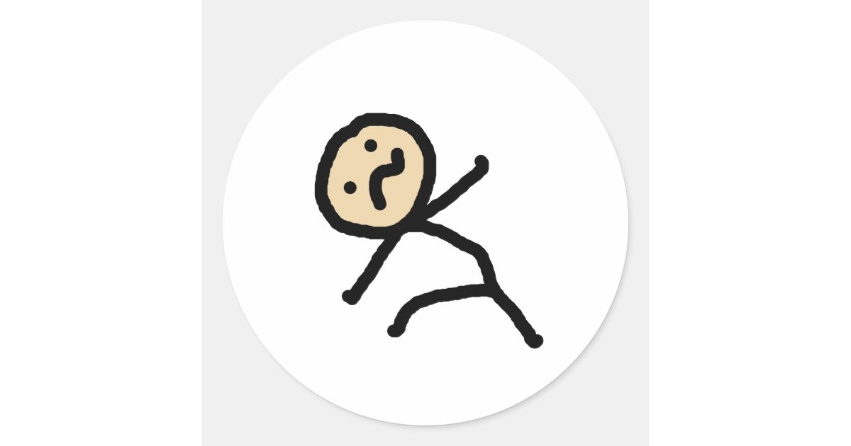 Stickman Classic Round Sticker | Zazzle